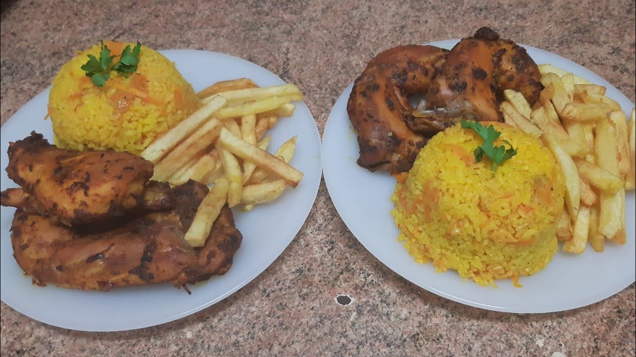 Receta de pollo asado acompañado con arroz de una manera fácil y ...