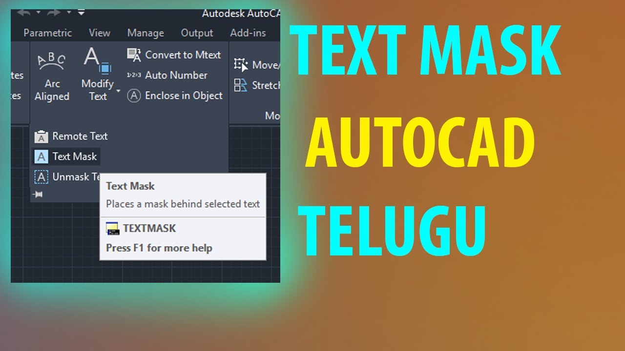 TEXT MASK IN AUTOCAD IN TELUGU - YouTube