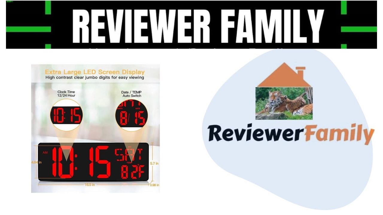 XREXS Large Digital Wall Clock with Remote @ReviewerFamily #xrexs - YouTube