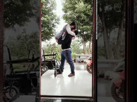 Chinese DAK amputee legless lady gently lifted by her husband - YouTube