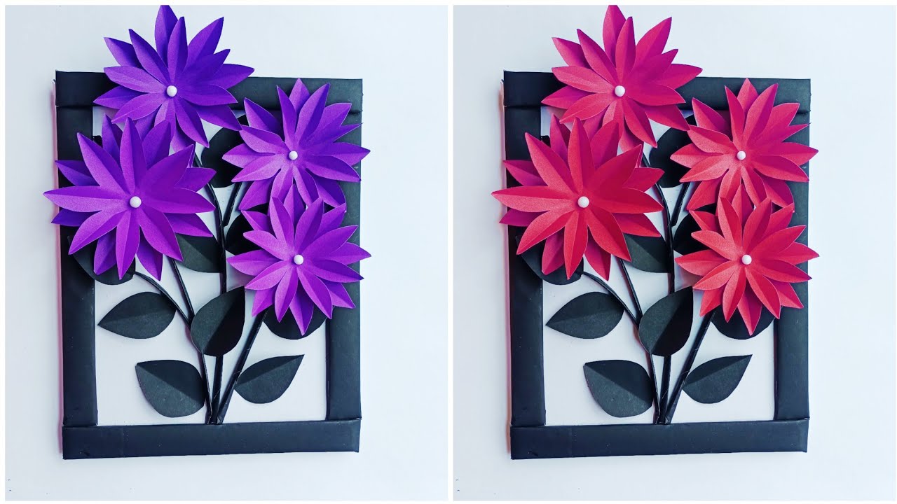 beautiful paper wall hanging craft ideas/decoration craft - YouTube
