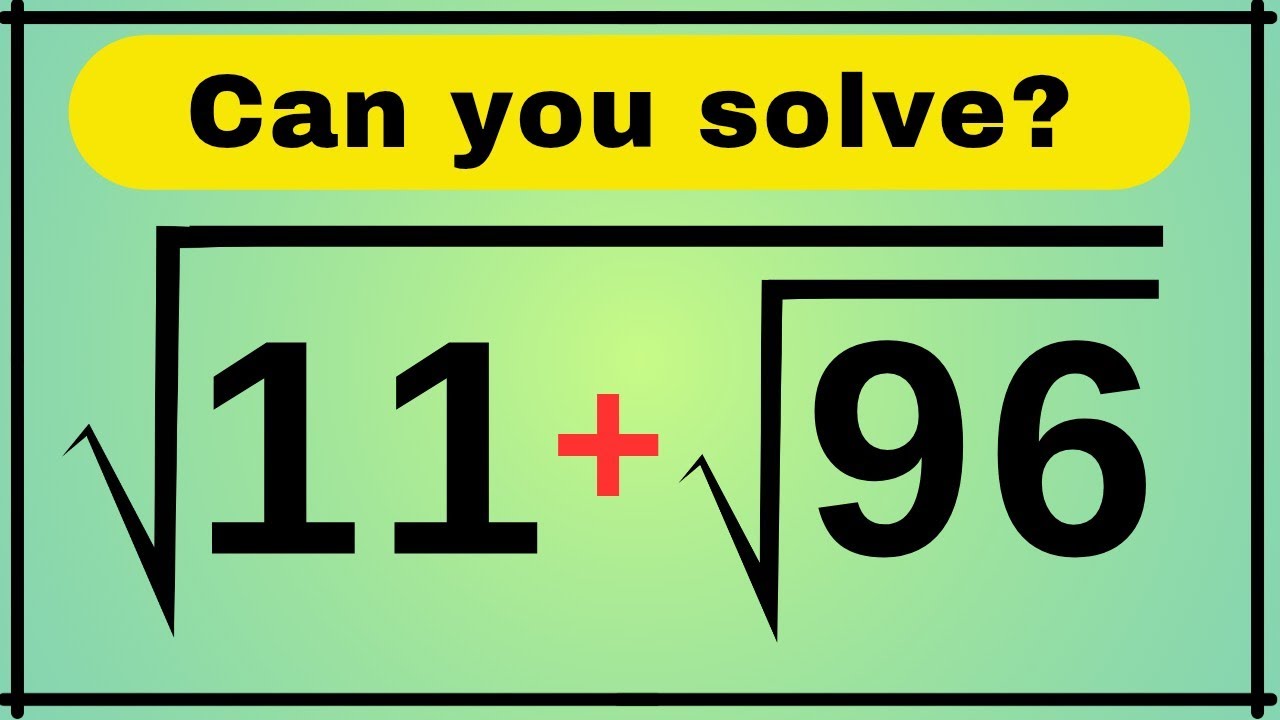 Germany| A Super Interesting Square Root Algebra Maths Olympiad ...