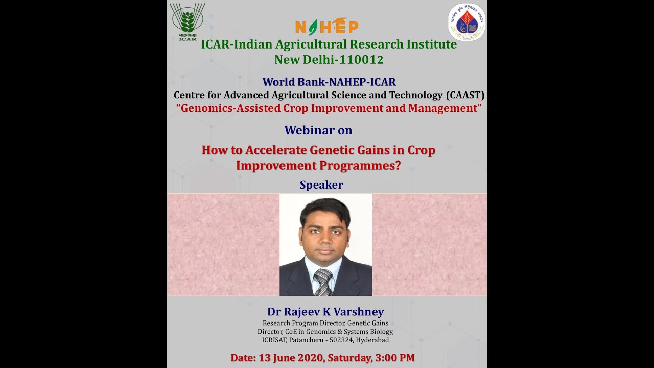 Webinar on How to Accelerate Genetic Gain in Crop Improvement Programs ...