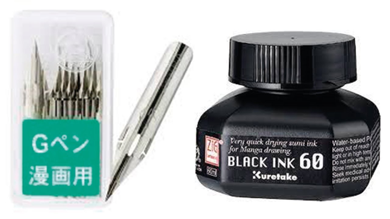 INKING MY MANGA CHARACTER WITH JAPANESE G PEN AND KURETAKE INK | MAC HD ...