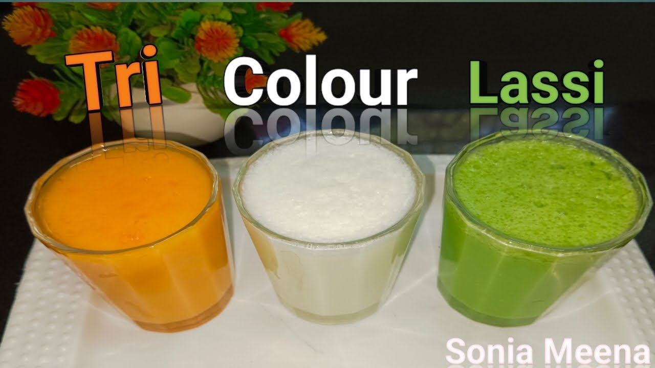 Tri Colour Lassi | Tiranga lassi recipe | Tricolour lassi without food ...