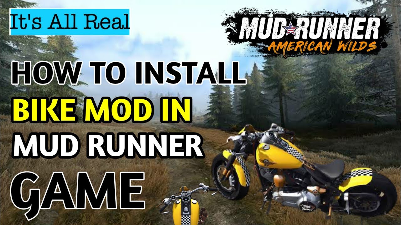 how to install bike mod in mud runner // mud runner game mein bike mod ...