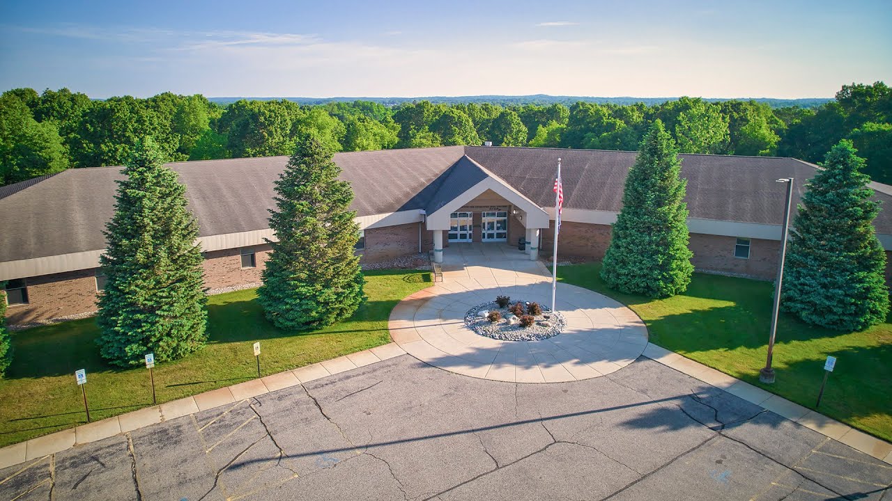 Drone footage of KCC's Fehsenfeld Center campus in Hastings, Michigan ...