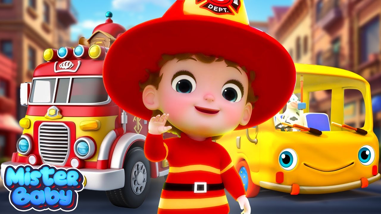 Firetruck Song, Wheels On The Bus + More Vehicles Songs | Mister Baby ...