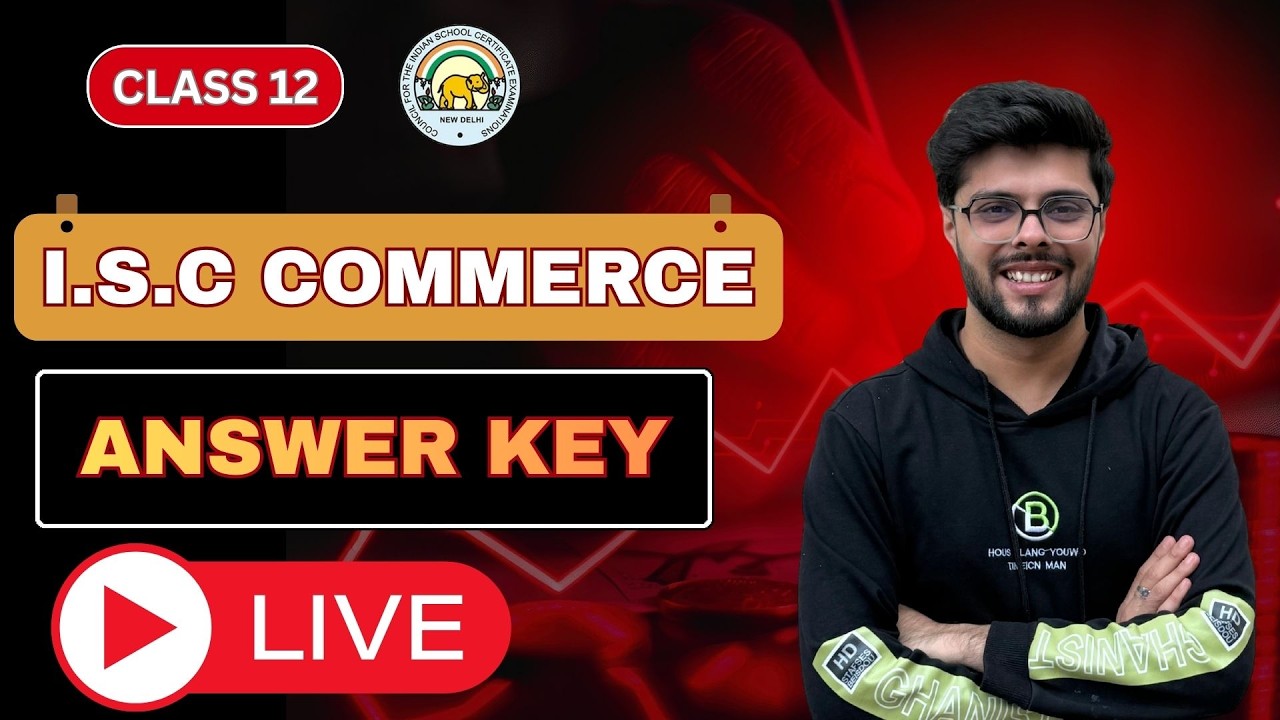 Answer Key | Commerce | ISC | Class 12 | Boards 2026 - YouTube