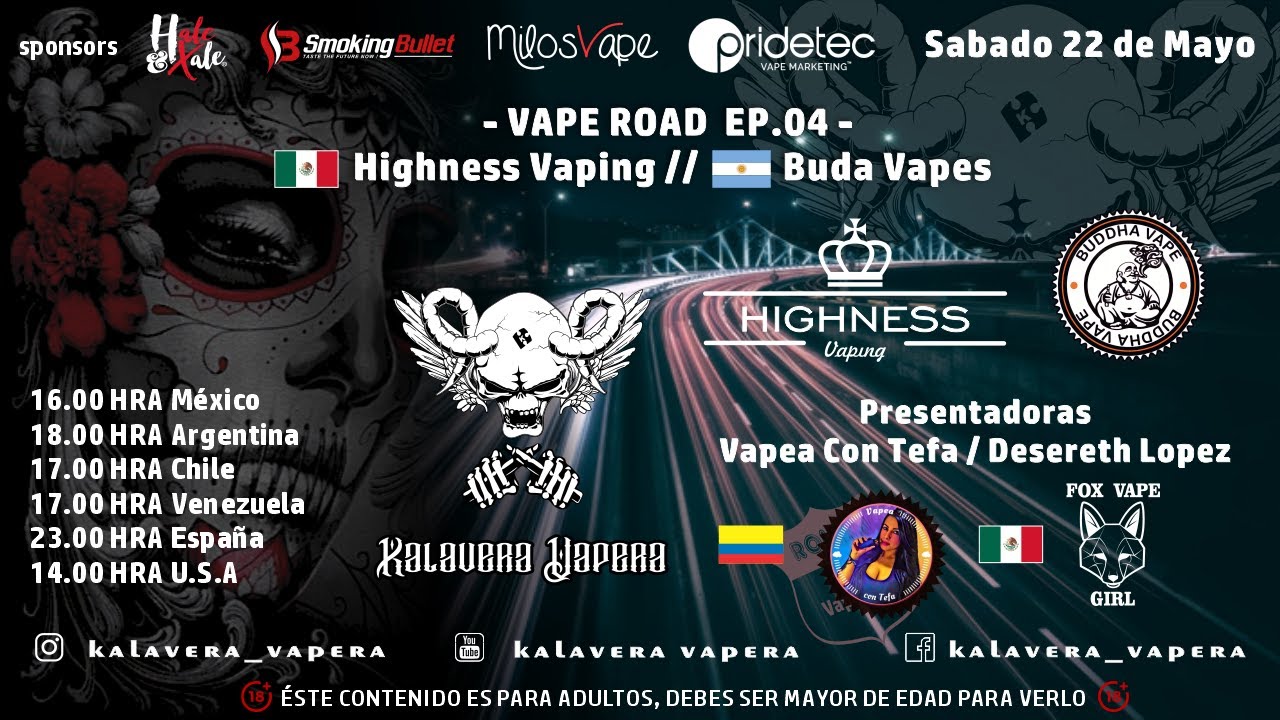 Vape Road Ep 04 - 🇲🇽 Highness Vaping & 🇦🇷 Buda Vape - YouTube