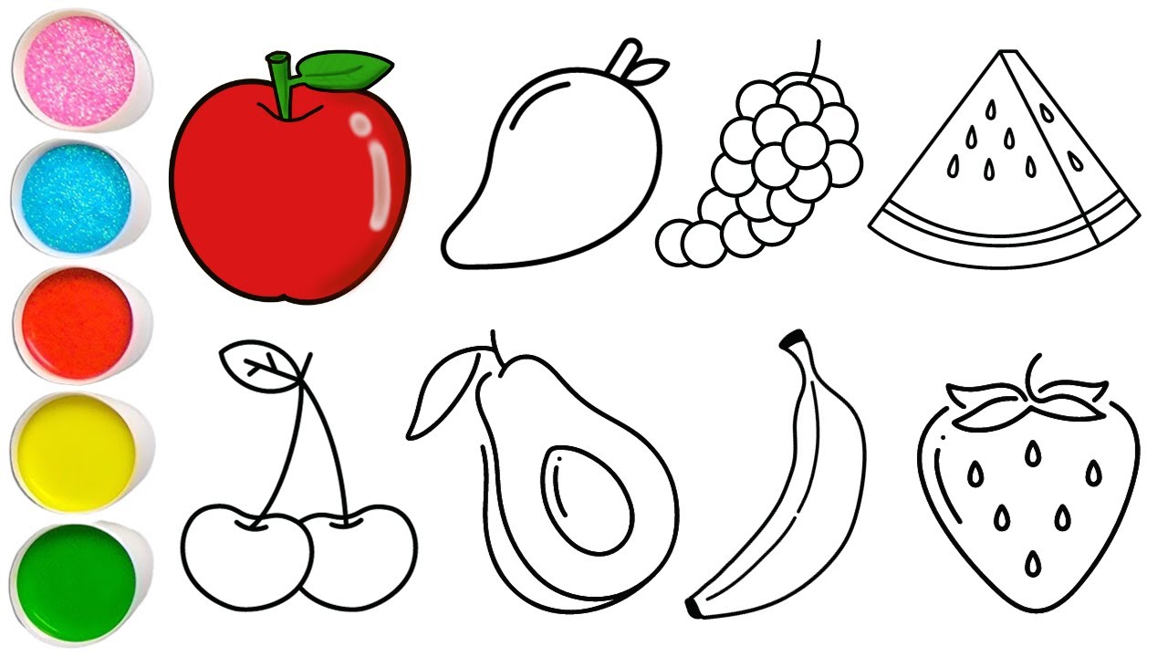 Let's Learn How to Draw Fruits Together | 2D Fruits Drawing | Painting ...