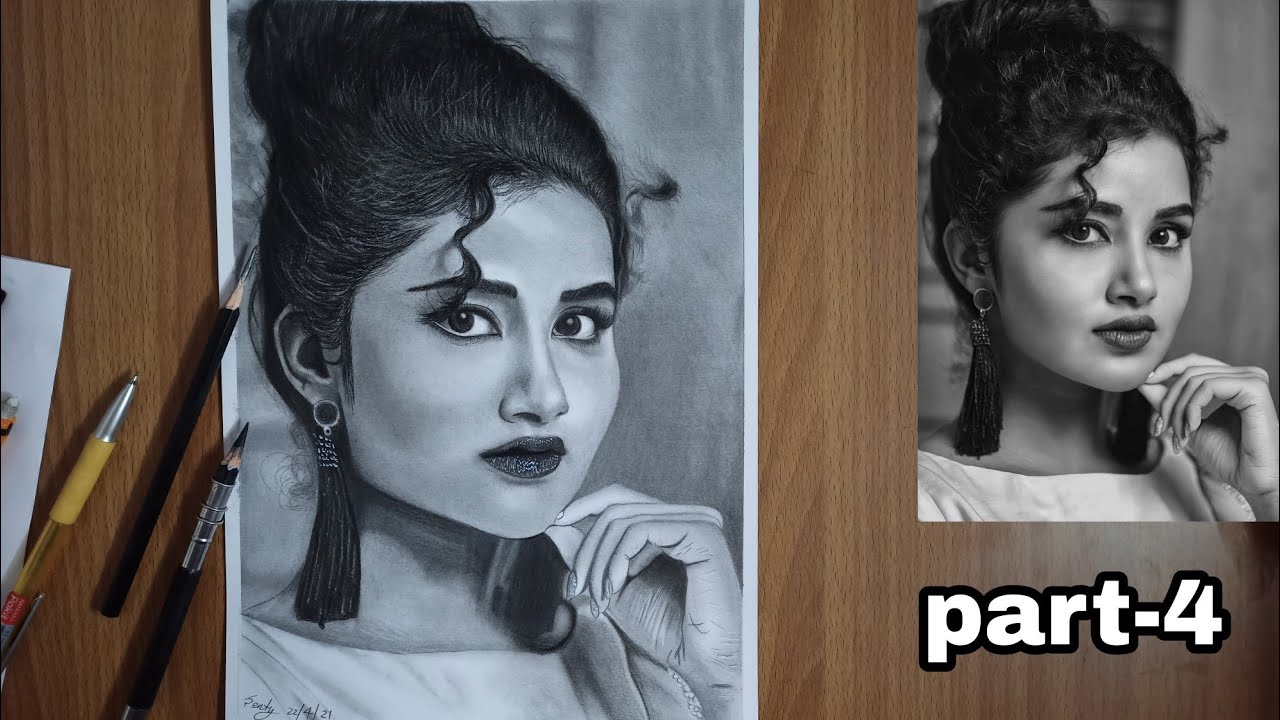 Anupama parmeswaran drawing full tutorial step by step part-4 - YouTube