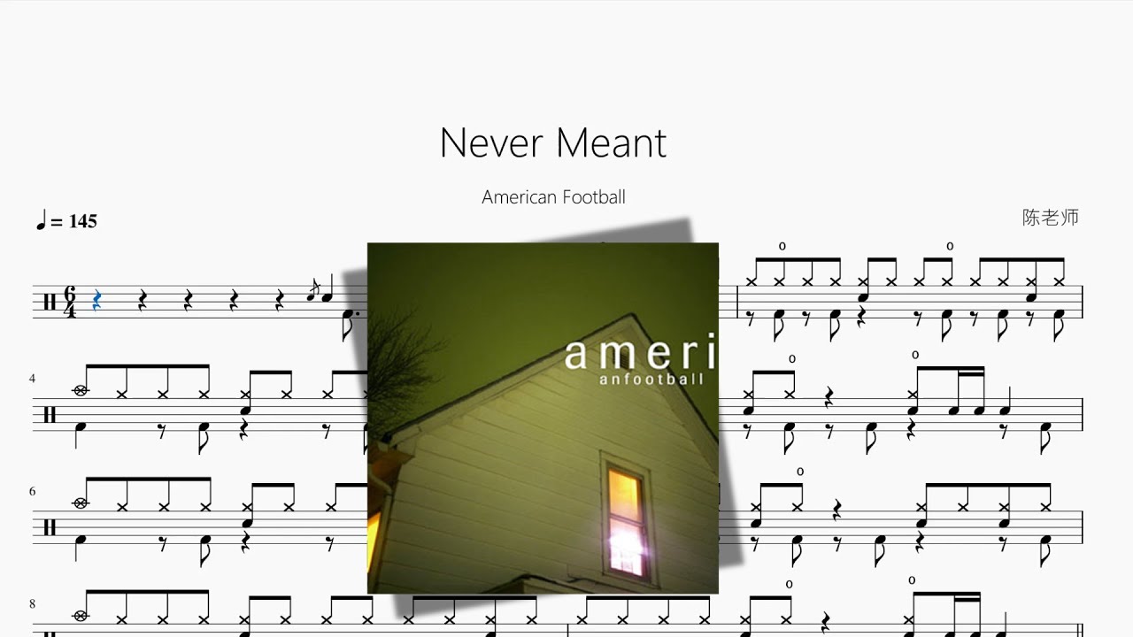 Never Meant【American Football】动态鼓谱 - YouTube