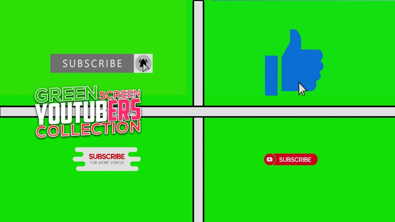 Green Screen Pack || Green Screen Subscribe and Like Animation - YouTube