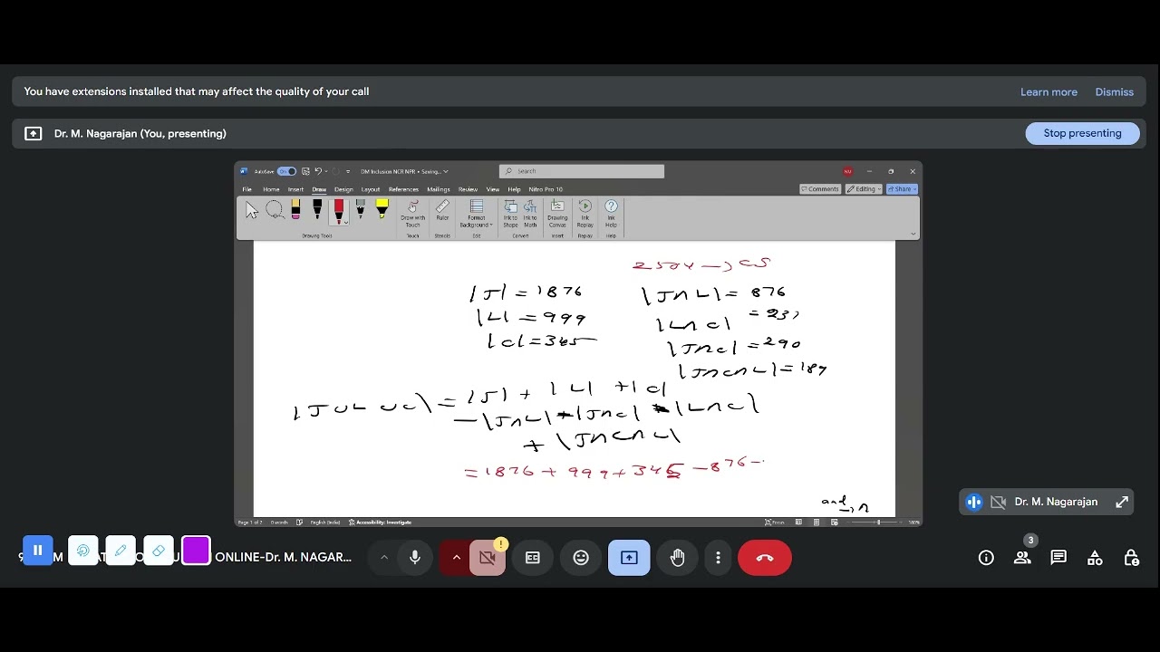 Discrete Mathematics: The Principle of Inclusion & Exclusion: A, B, C ...