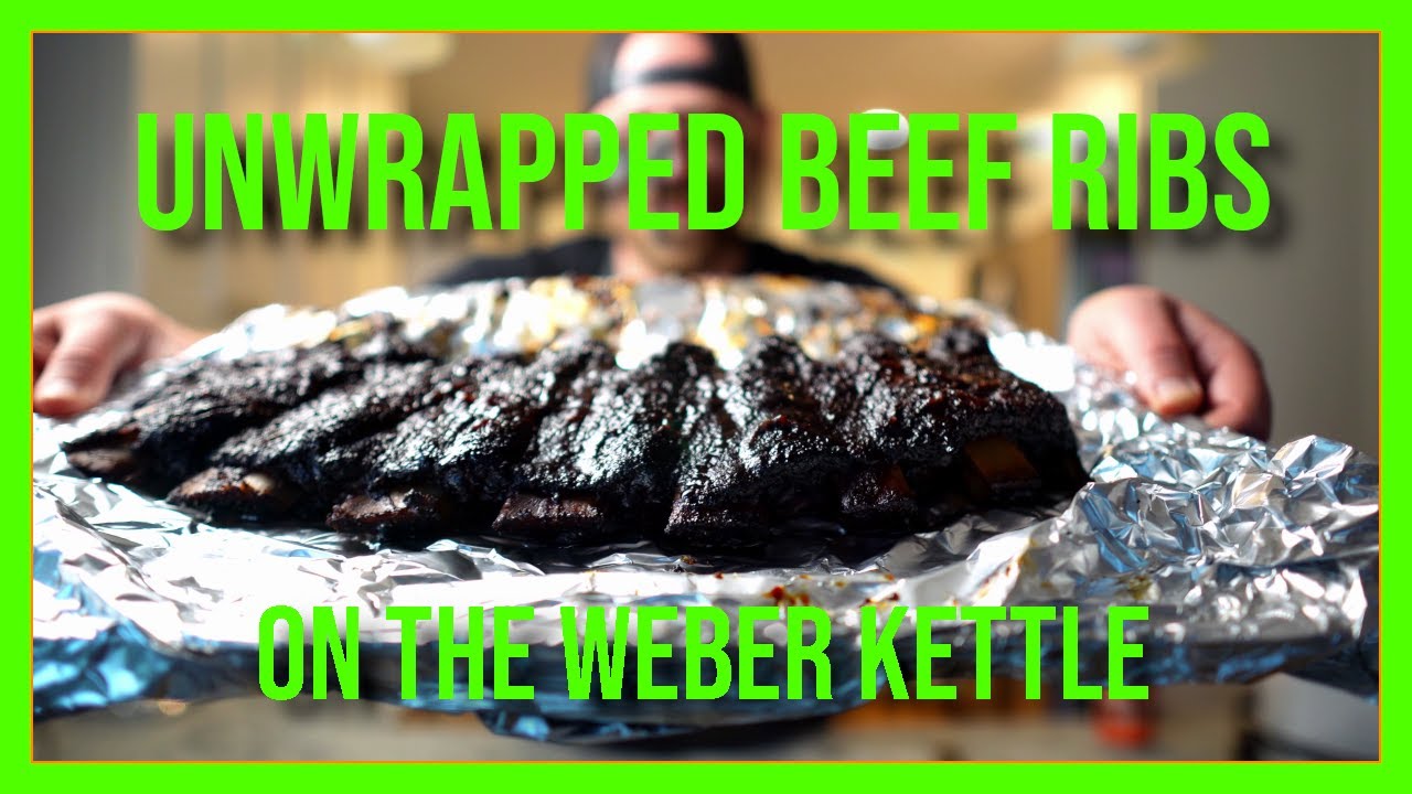 Unwrapped Beef Back Ribs on the Weber Kettle with SNS Slow n Sear - YouTube