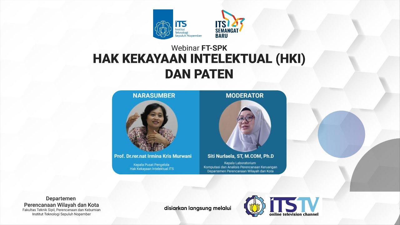 [LIVE] Webinar FT-SPK Hak Kekayaan Intelektual (HKI) dan Paten - YouTube