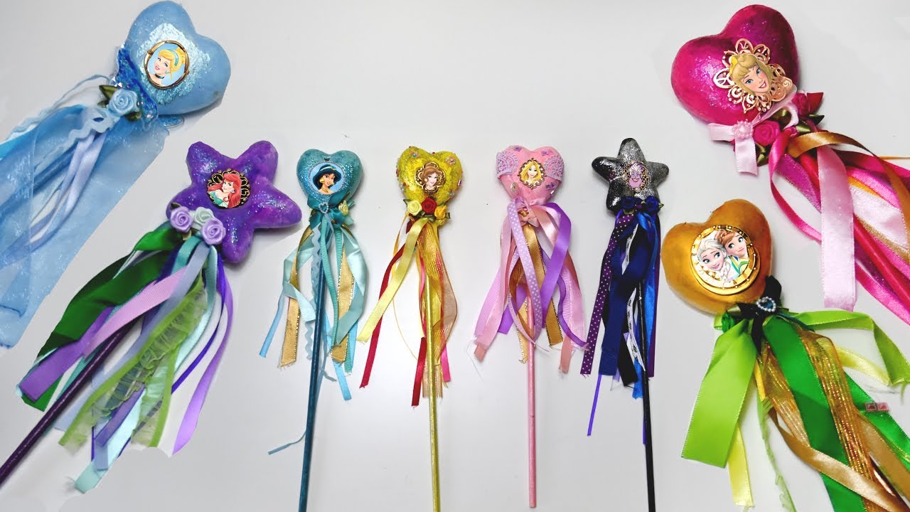 How to make these DIY Disney Princess Wands! Crafts for Kids - YouTube