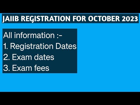 JAIIB Registration for October 2023 started #informatin jaiibb - YouTube