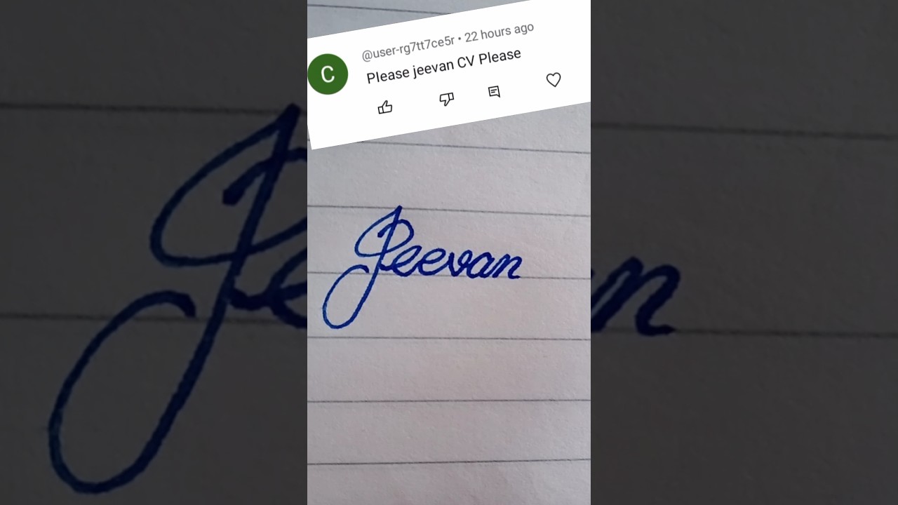 Jeevan name write in cursive writing #cursive#writing#beautiful#writing ...
