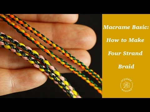 Macrame Basic: How to Make Four Strand Braid - YouTube