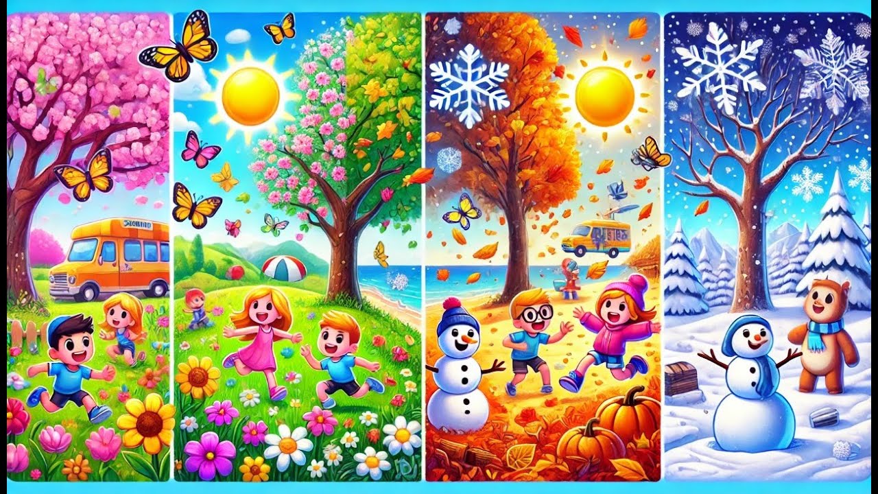 Kids vocabulary - Four Seasons - 4 seasons in a year - English ...