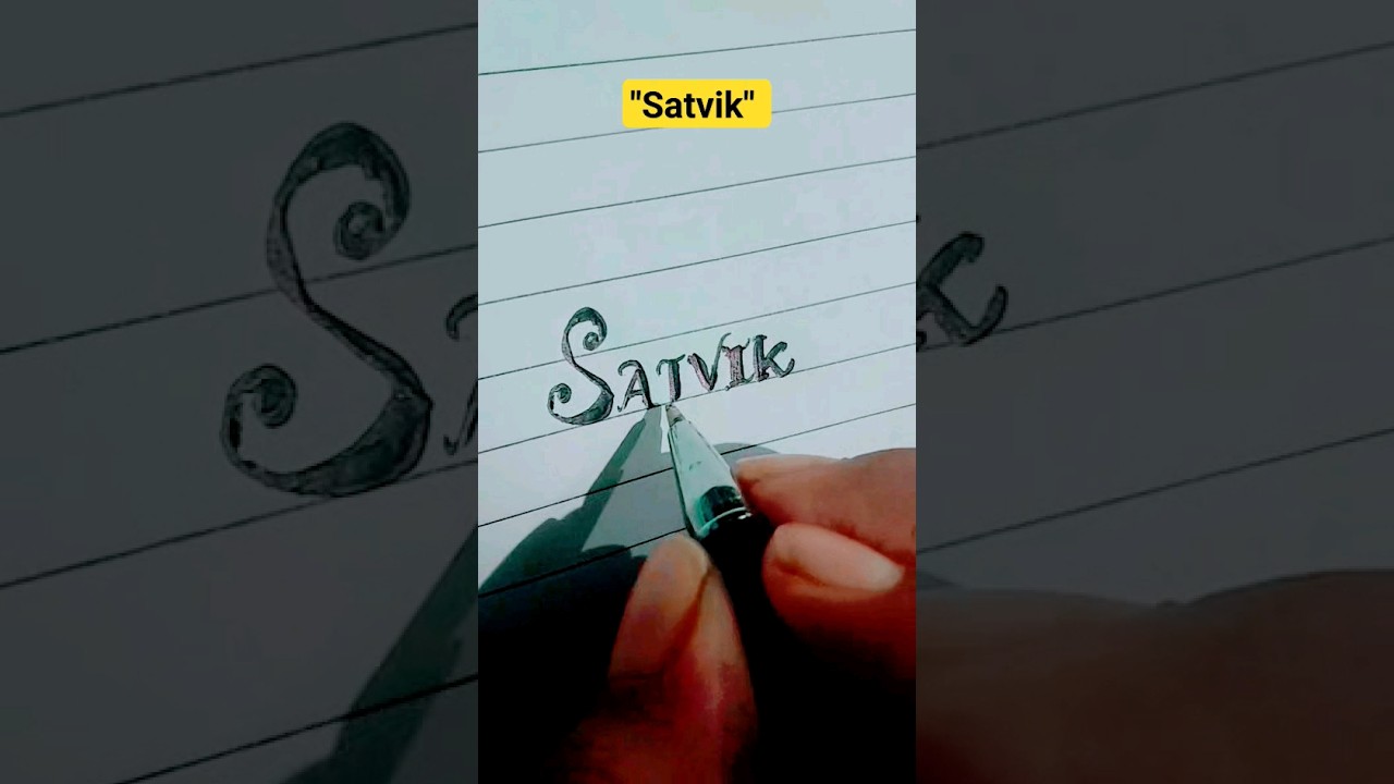 Name art "Satvik" by Anjali Art in #calligraphy writing - YouTube