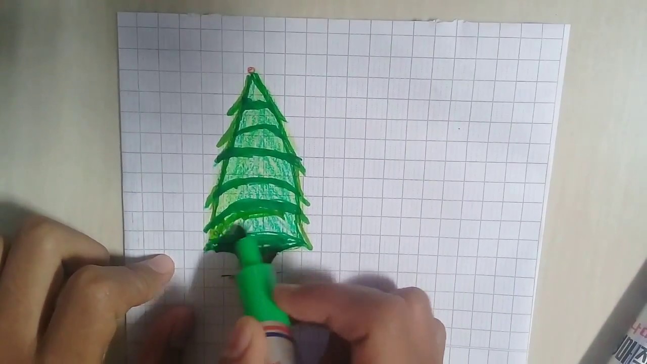 Drawing X-mas tree 3D - YouTube