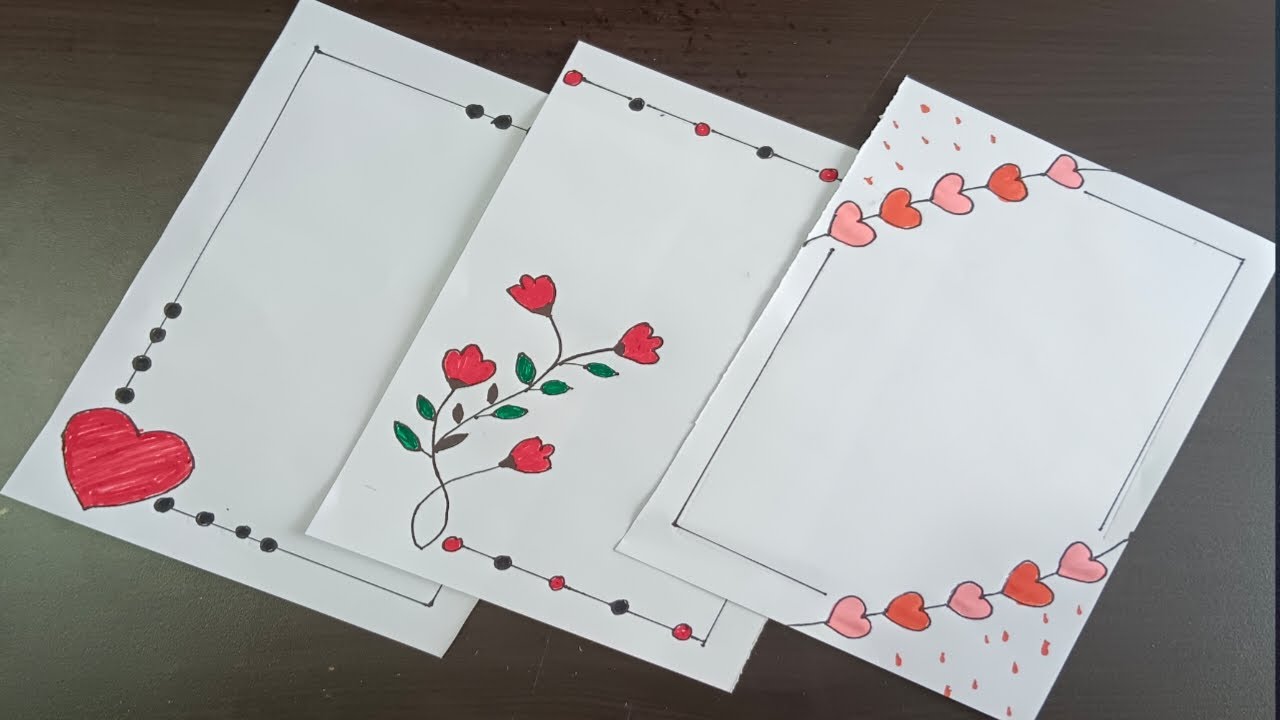 3 easy and quick border design/ assignment front page border design ...