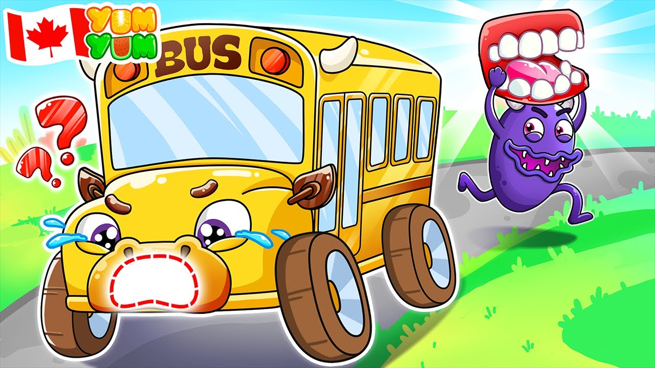 Funny School Bus Lost Teeth 😱 | Wheels On The Bus | YUM YUM Canada ...
