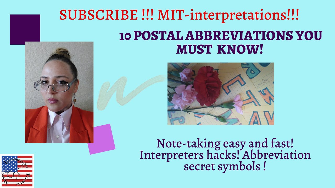 POSTAL ABBREVIATIONS NOTE TAKING secrets For interpreters #8 - YouTube
