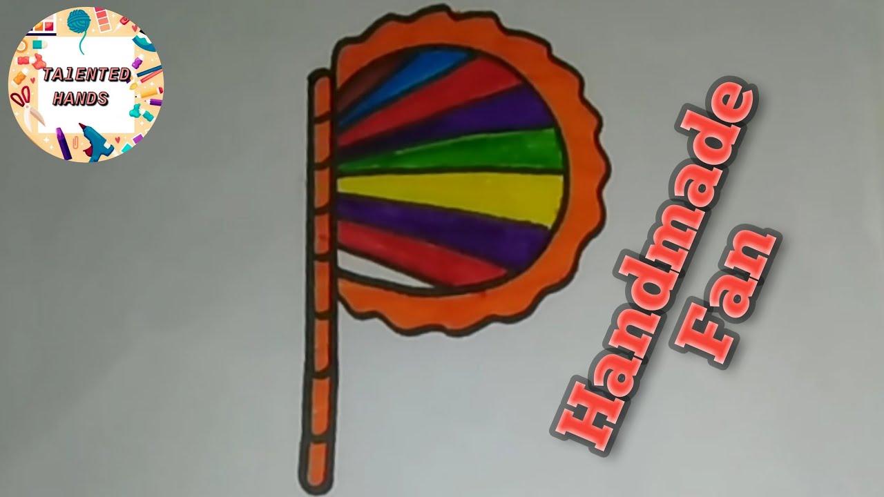 How to draw a Hand fan step by step, Hand fan drawing very easy ...