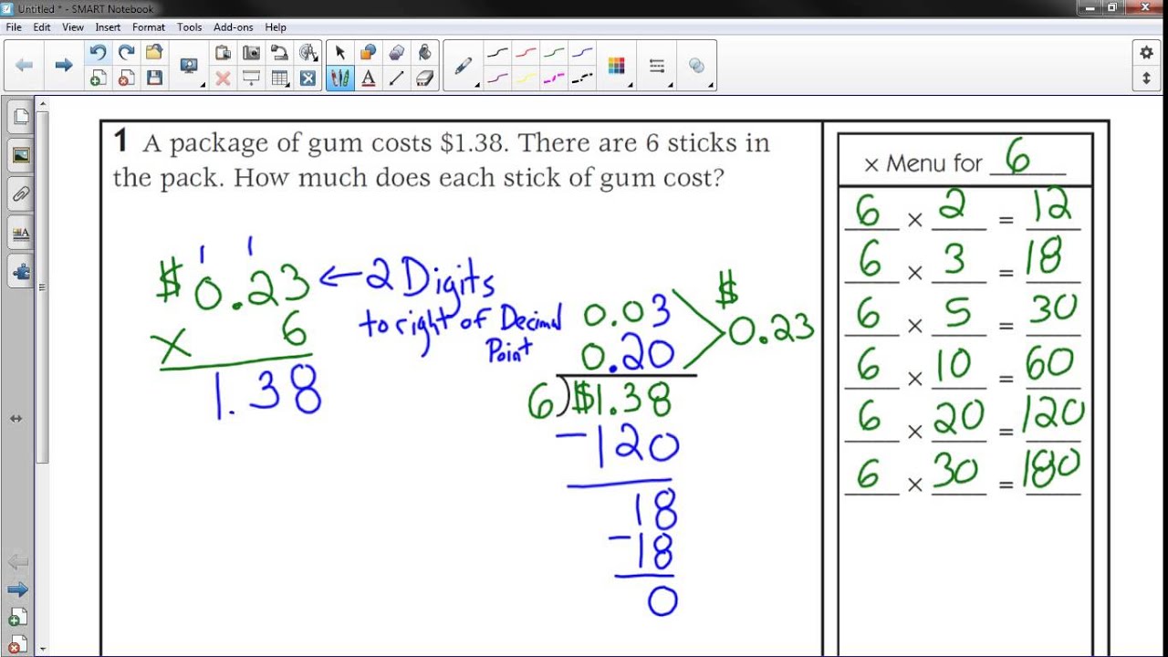 Dividing Decimals with Money - YouTube
