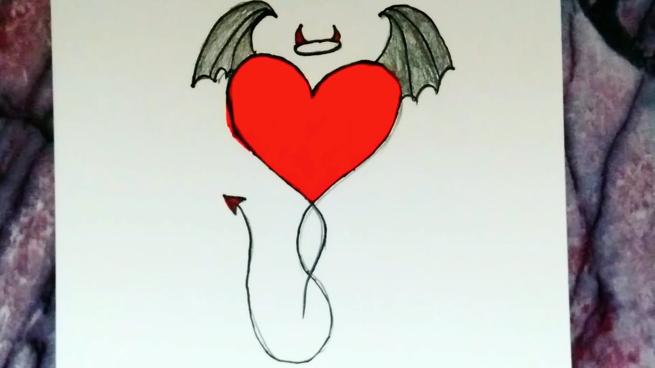 Devil Heart Drawing || Satisfying Drawing - YouTube
