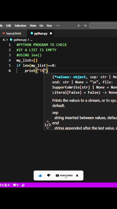 Python Program To Check If A List Is Empty Python Pythonprogramming Coding Shorts Youtube