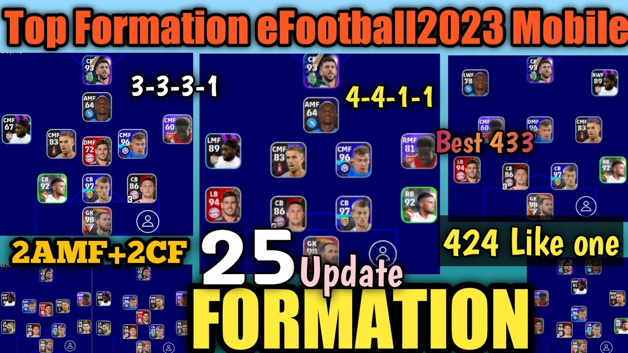 TOP 25 FORMATION eFootball 2023 Mobile This week|442,4222,4132,4411 ...