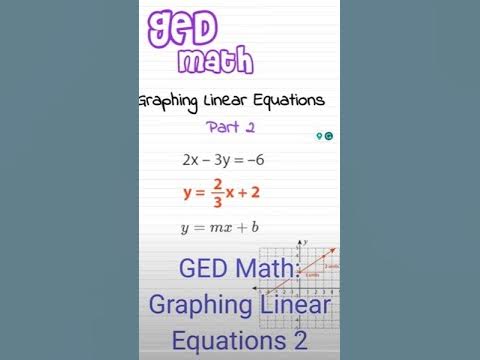 GED MATH SHORT: Graphing Linear Equations 2 - YouTube