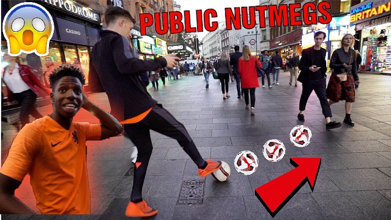 CRAZY PUBLIC NUTMEGS CHALLENGE vs SV2 ! (STREET FOOTBALL) - YouTube