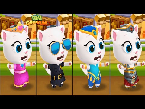 Talking Tom Gold Run Princess Angela vs Agent Angela vs Genie Angela vs ...