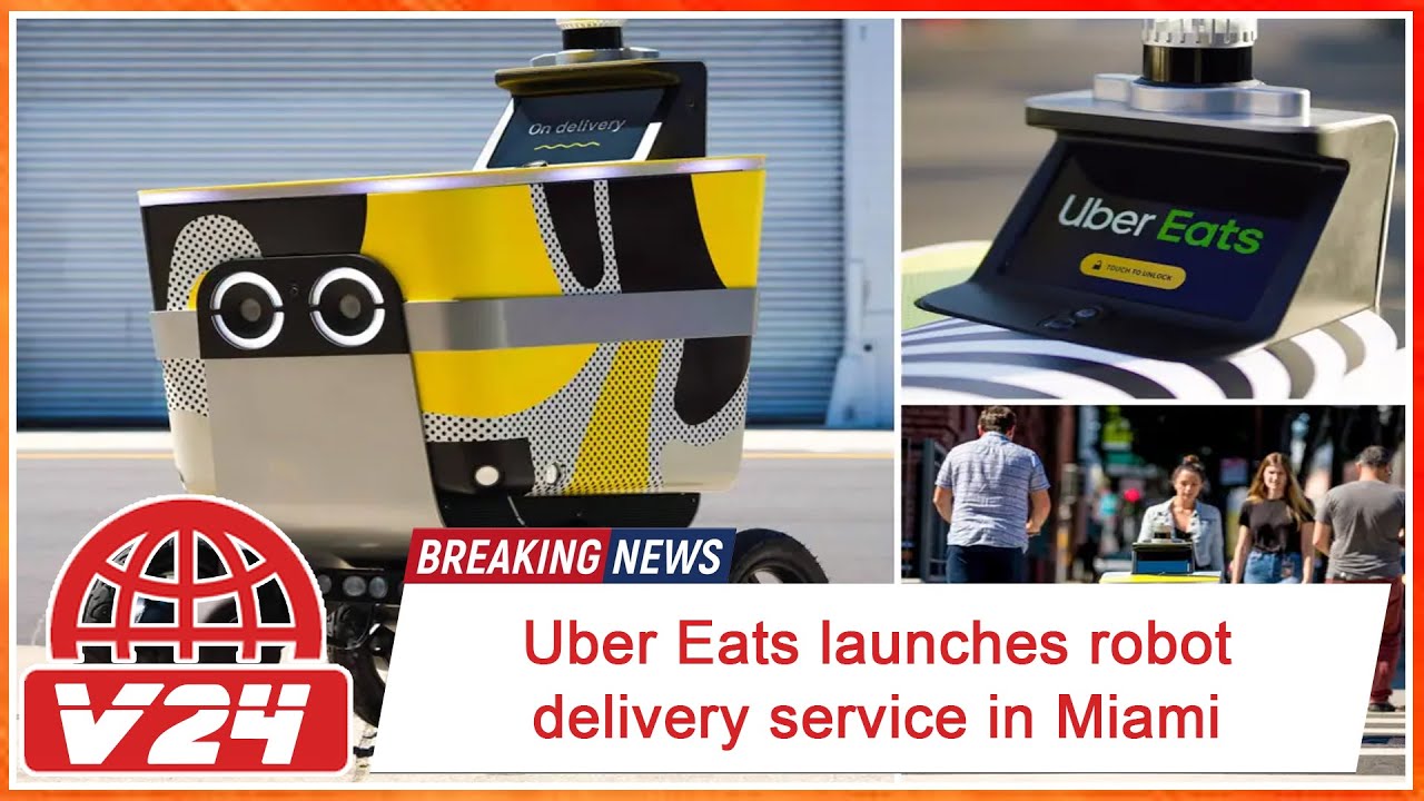 Tech news: Uber Eats launches robot delivery service in Miami - YouTube