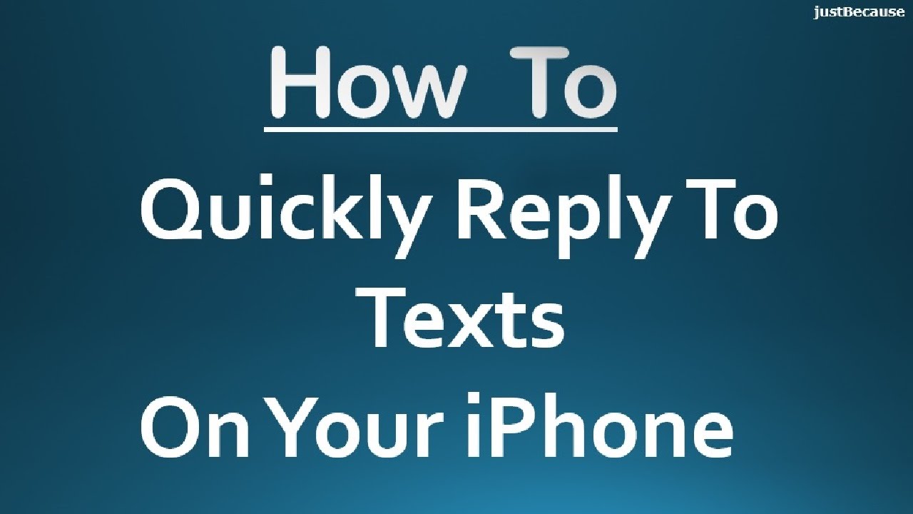 How To Quickly Reply to Texts on iPhone - YouTube