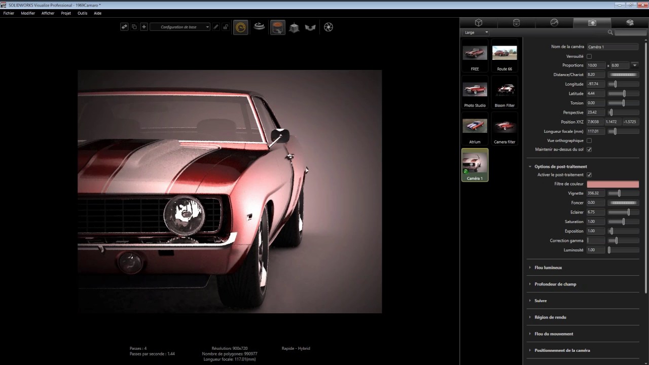 SolidWorks Visualize - Cameras et paramétrages - YouTube