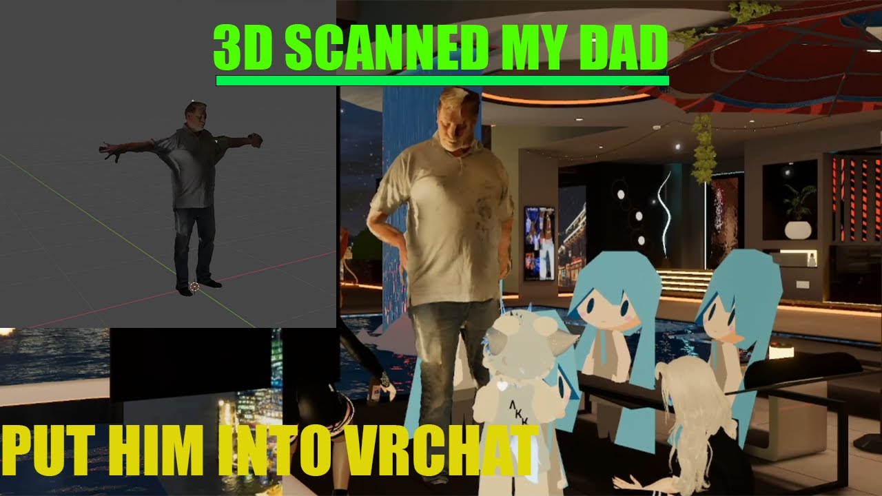 3D scanned man goes in VRChat - YouTube