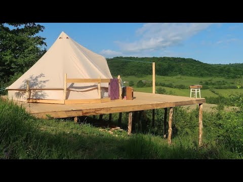 Glamping Tent Decking Platform | Building Step by Step - YouTube