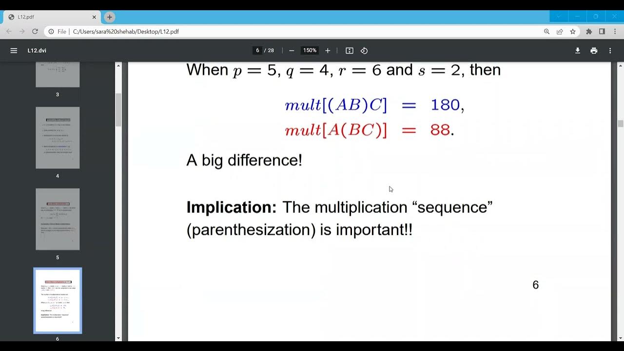 Matrix Multiplication Chain Part 2- Dynamic Programming - Youtube