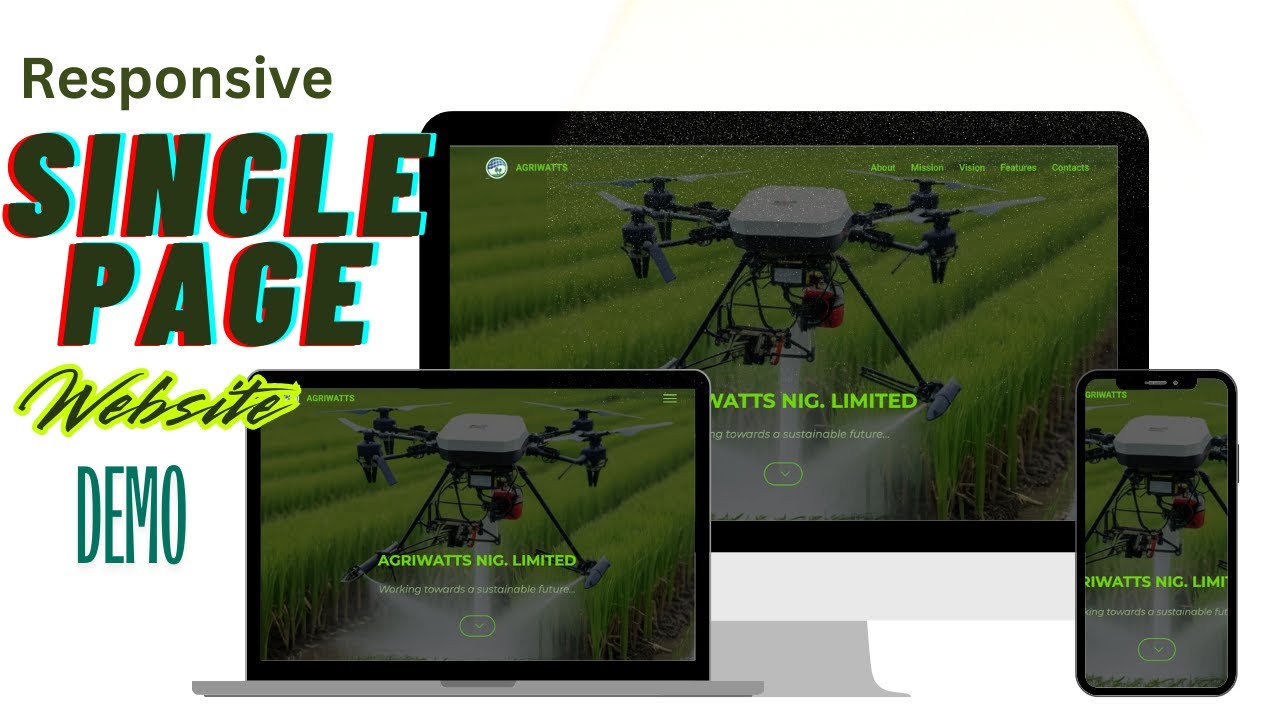 Responsive Single Page Website DEMO - YouTube
