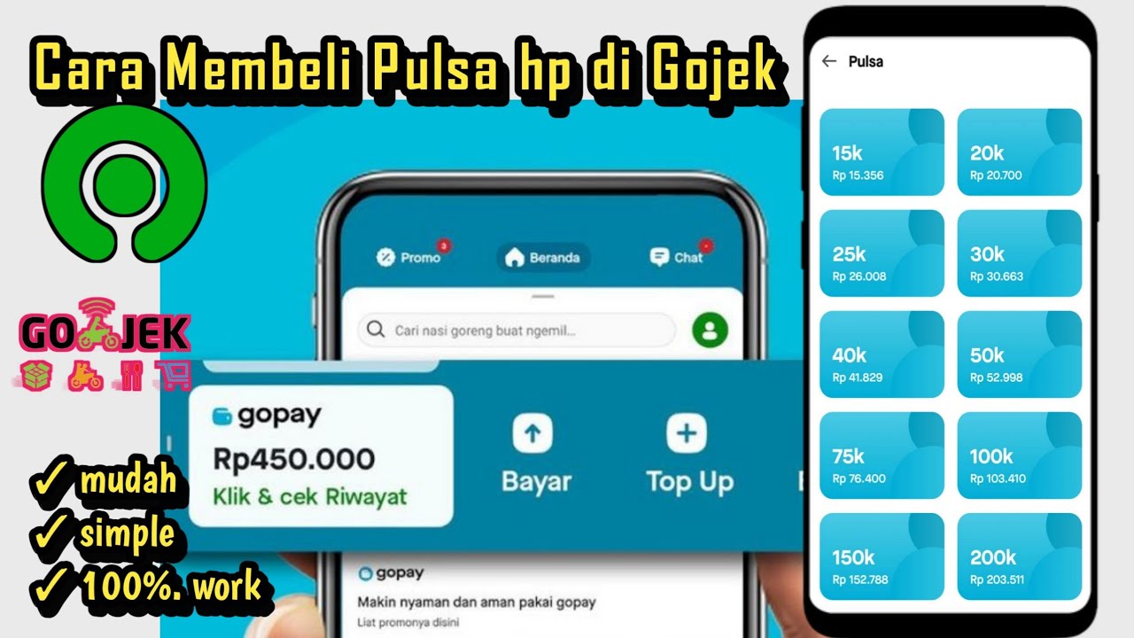 Cara Beli Pulsa HP Lewat Aplikasi Gojek - YouTube