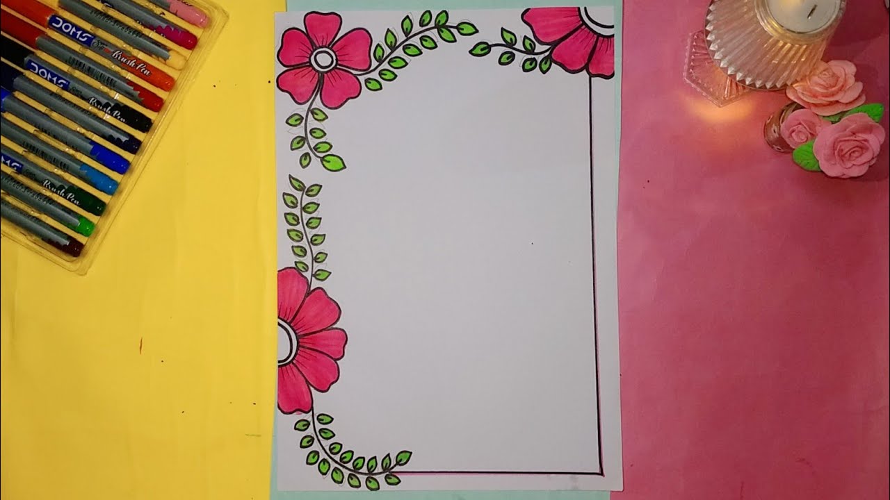 Flower Border Design/A4 Sheet/Project Work Designs/Assignment Front ...