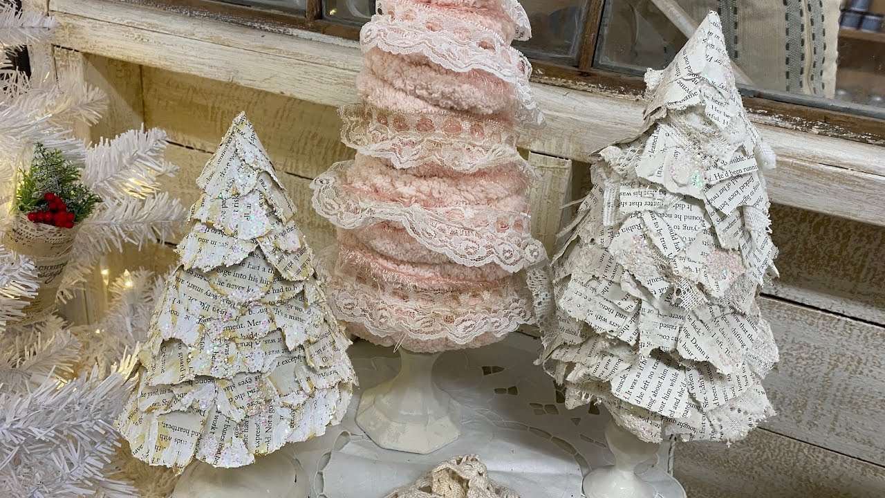 How to quickly and easily make Mantel Christmas trees with very little ...