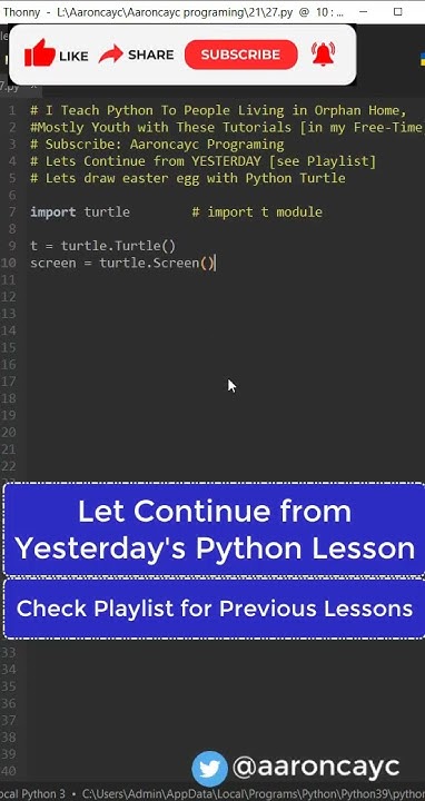 Draw Easter Egg Python Coding Short Video Python Turtle Python Pythonprogramming Youtube 
